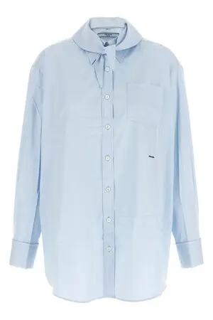 Prada Cotton Scarf Collar Shirt - Light Blue