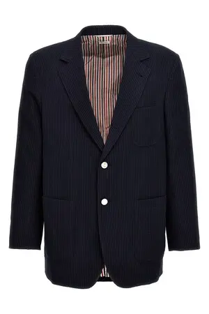 Thom Browne Single-breasted Seersucker Blazer