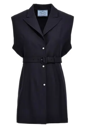 Prada Belted Virgin Wool Vest