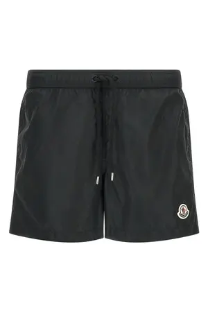 Moncler Logo Patch Swim Shorts - Black