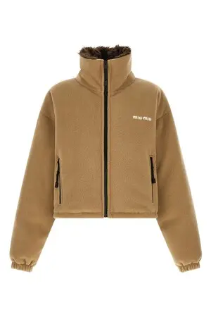 Miu Miu Fleece Down Jacket - Beige