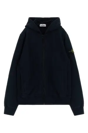 Stone Island Badge Logo' Hoodie - Blue