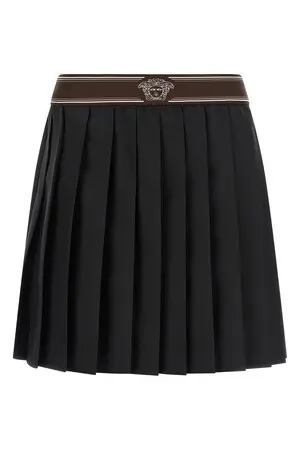Versace Wool And Mohair Pleated Skirt