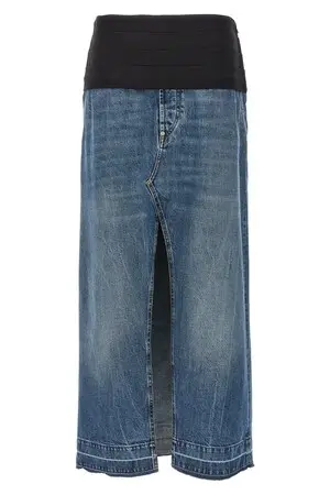 Stella McCartney Tuxedo Band Denim Skirt - Blue