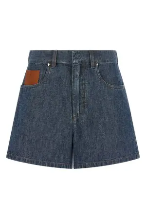 Fendi Chambray Denim Shorts - Blue