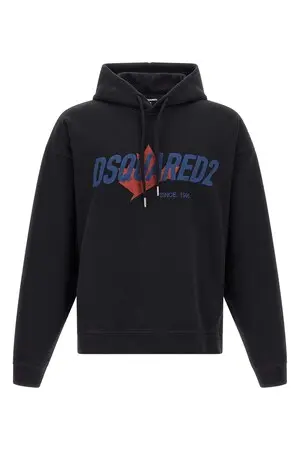 Dsquared2 Logo Hooded Sweatshirt - Black