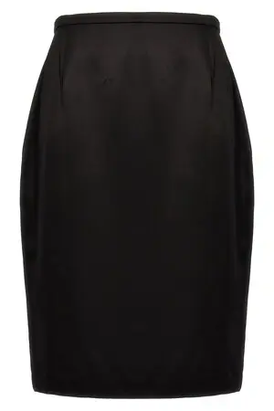Saint Laurent Viscose Satin Pencil Skirt