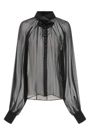 Dolce & Gabbana Silk Chiffon Floral Blouse