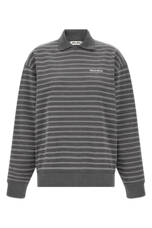 Miu Miu Striped Polo Shirt