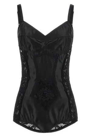 Dolce & Gabbana Satin And Lace Corsetry Bodysuit