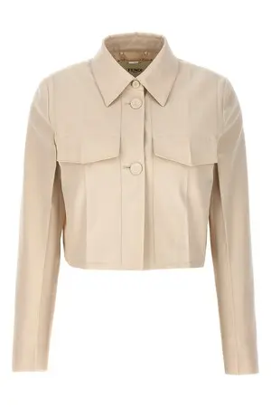 Fendi Tailored Crop Jacket - Beige