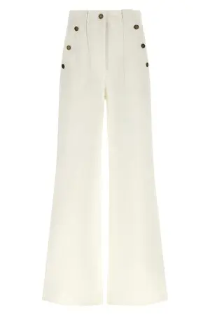 Max Mara Mxmbadesse Cotton Trousers - White