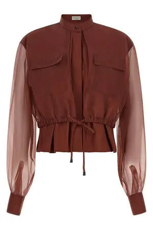Brunello Cucinelli Silk Sleeves Blouse
