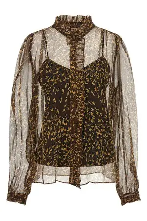 Twin-set Animal Print Silk Creponne Shirt
