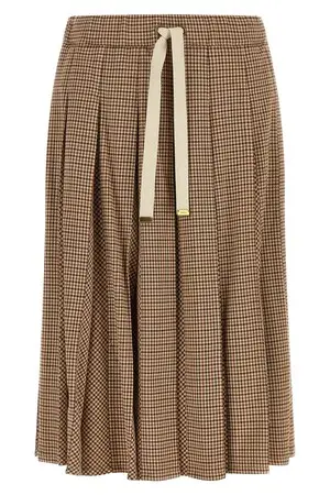 Moncler Pleated Midi Skirt - Beige