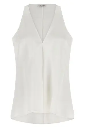 Brunello Cucinelli Top Twill Fluid - White