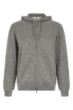 Brunello Cucinelli Cashmere And Silk Hoodie - Gray