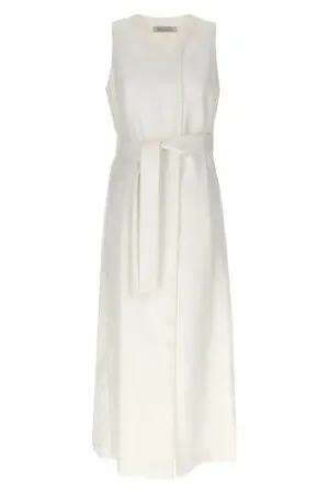Max Mara Aureo Linen Maxi Waistcoat - White