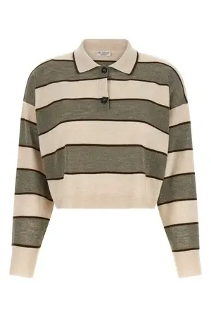 Brunello Cucinelli Sparkling Stripes Polo Shirt - Multi