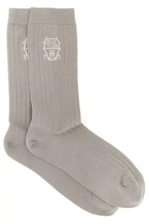 Brunello Cucinelli Socks Coat Of Arms Of Solomeo - Gray
