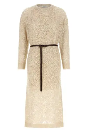 Brunello Cucinelli Dazzling Abstract Leaf Midi Dress