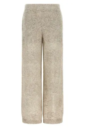 Brunello Cucinelli Dazzling Abstract Leaf Trousers - Beige