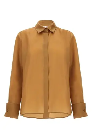 Max Mara Nola Satin Silk Triple Organza Shirt - Beige