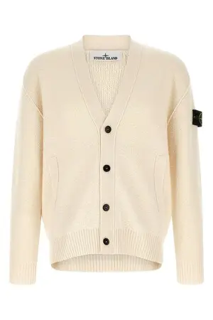 Stone Island Virgin Wool Cardigan - White