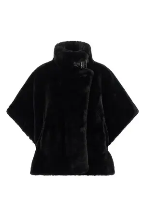 Pinko Fur Cape - Black
