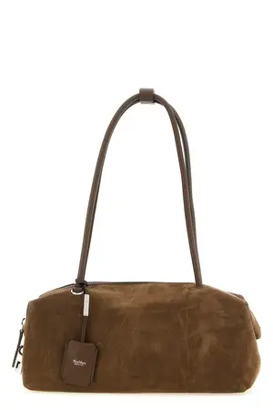 Max Mara Suede Top Case Shoulder Bag - Brown