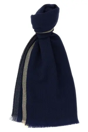 Brunello Cucinelli Cashmere Blend Scarf Blue