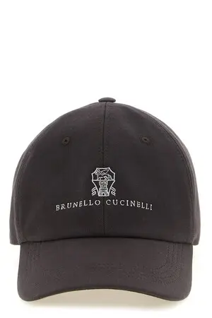 Brunello Cucinelli Logo Embroidery Cap - Brown