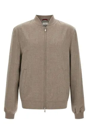 BRUNELLO CUCINELLI Light Flannel Bomber Jacket