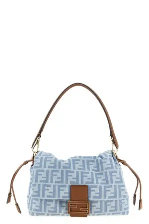 Fendi Mamma Baguette Medium Shoulder Bag - Light Blue