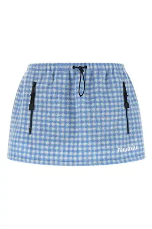 Miu Miu Fleece-effect Vichy Skirt