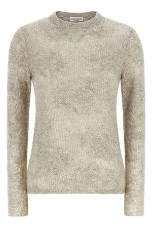Brunello Cucinelli Flower Lace' Sweater - Beige