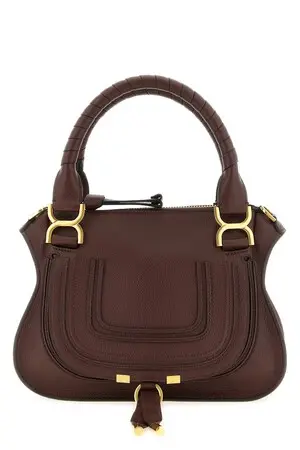 Chloé Marcie Bag With Saddle Stitching - Brown