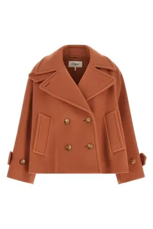 Chloé Double-breasted Short Coat - Pink