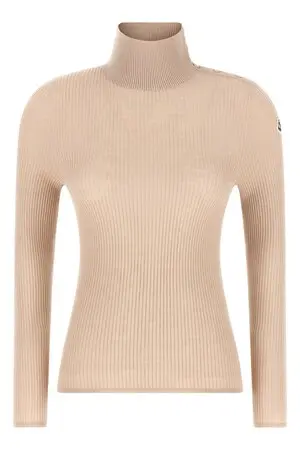 Moncler Textured Wool Turtleneck Sweater - Beige