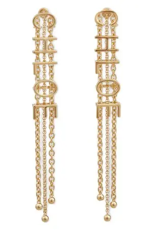 Chloé Lettering Pendant Earrings - Gold