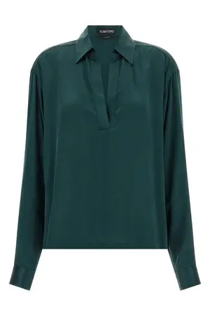 TOM FORD Satin Silk Polo Shirt