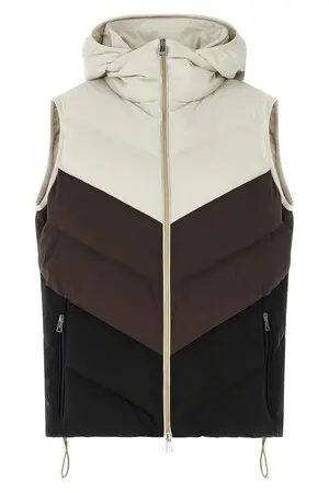 Kiton Chevron Stitching Padded Vest - Multi