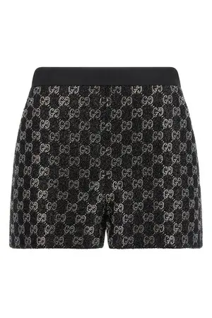 Gucci Gg Lamé Tweed Shorts - Black