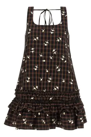 GANNI Check Flower' Dress