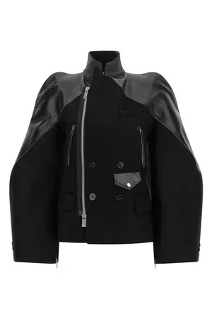 Sacai Melton Wool Jacket - Black