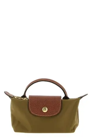 Longchamp Clutch Bag With 'le Pliage Original' Handle - Green