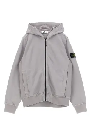 Stone Island Badge Logo' Hoodie - Gray