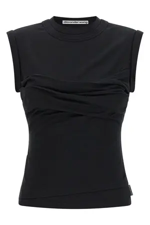 Alexander Wang Twisted Bust Layered Tank - Black