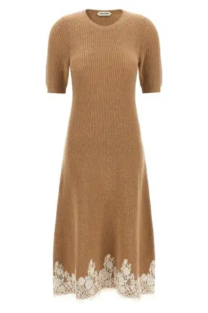 Alberta Ferretti Lace Hem Dress