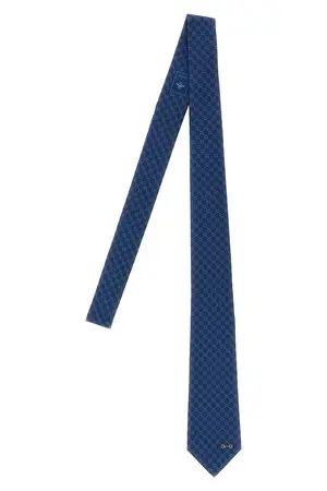 Gucci Morsetto Silk Neck Tie - Blue